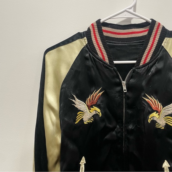 Jackets & Coats | Vintage Reversible Sucajan Hawk Japan Map Souvenir ...